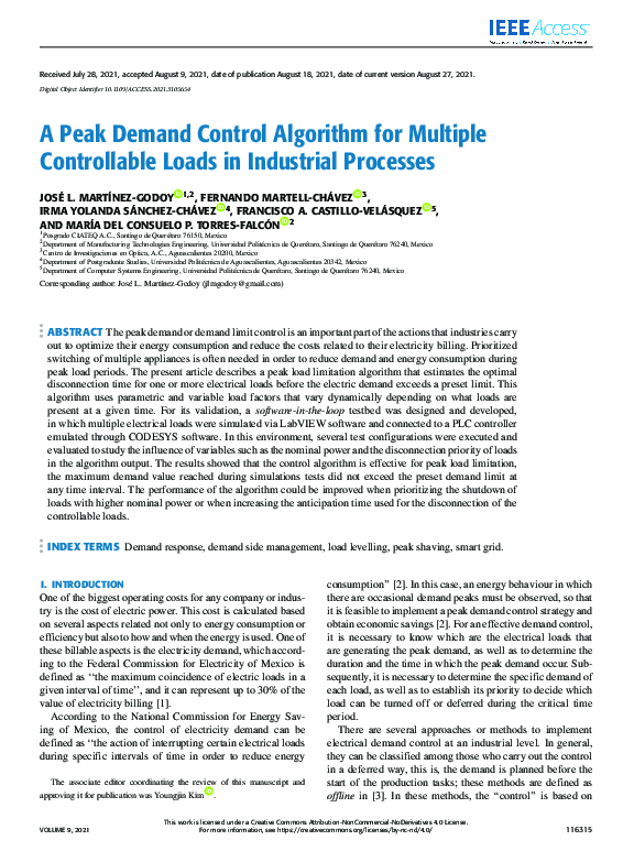 (PDF) A Peak Demand Control Algorithm for Multiple Controllable Loads ...