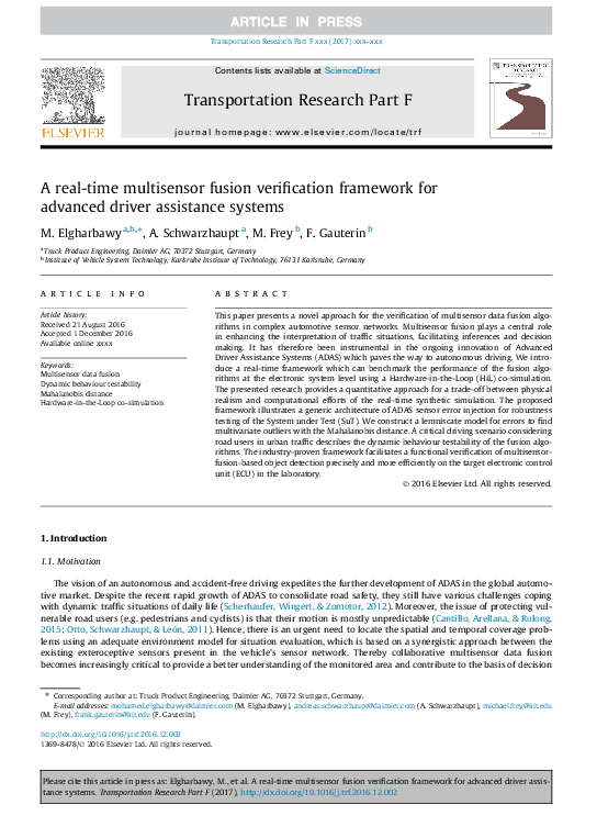 (PDF) A real-time multisensor fusion verification framework for ...