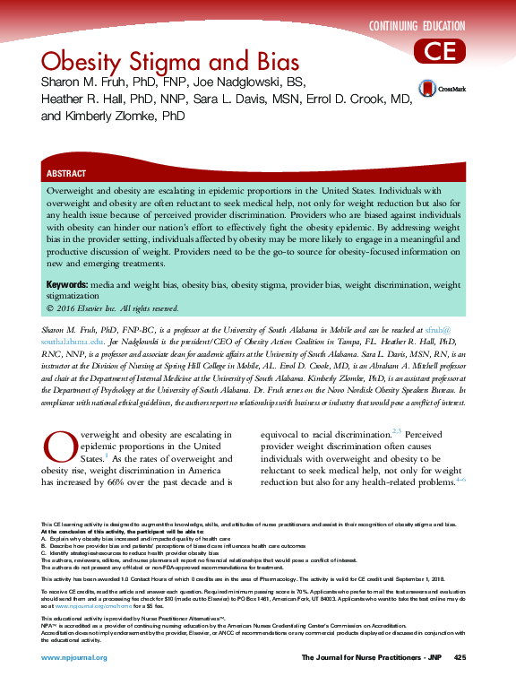 (PDF) Obesity Stigma and Bias