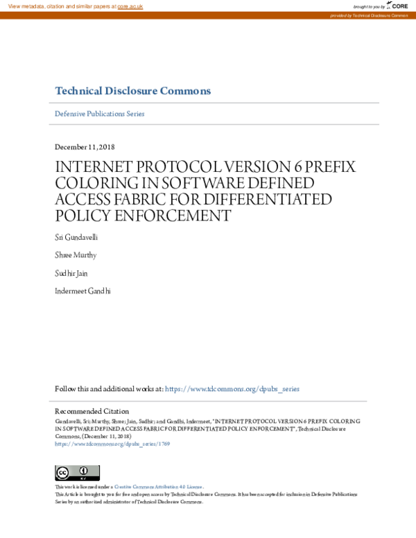 (PDF) Internet Protocol Version 6 Prefix Coloring in Software Defined ...