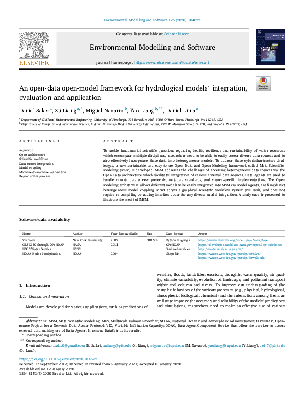 Pdf An Open Data Open Model Framework For Hydrological Models