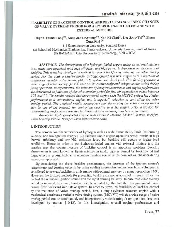(PDF) Feasibility of Backfire Control and Performance Using Changes of ...