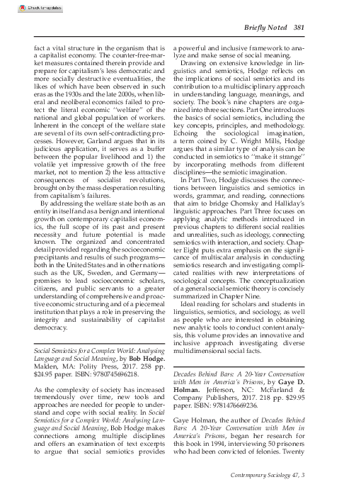 (PDF) Social semiotics for a complex world: analysing language and social meaning