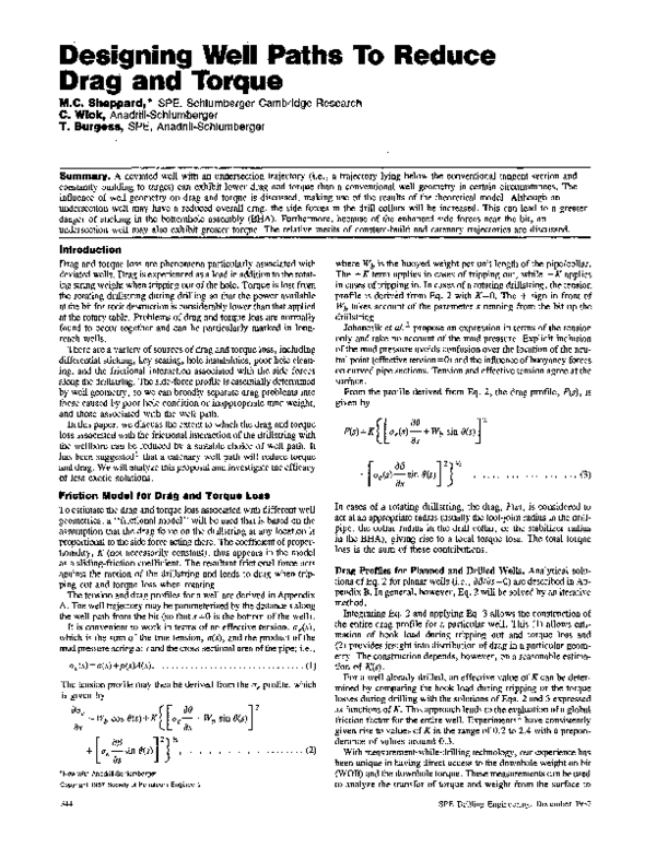 (PDF) Designing Well Paths to Reduce Drag and Torque