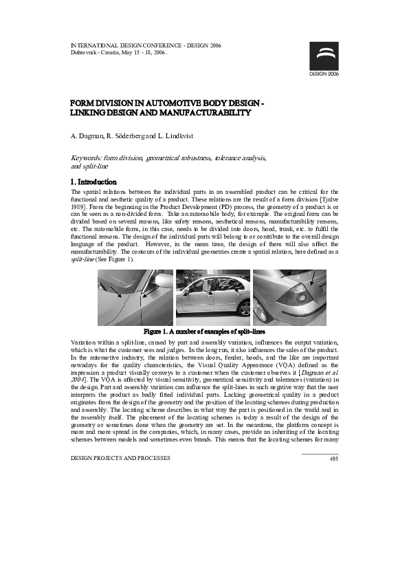 (PDF) Form Division in Automotive Body Design-Linking Design and ...