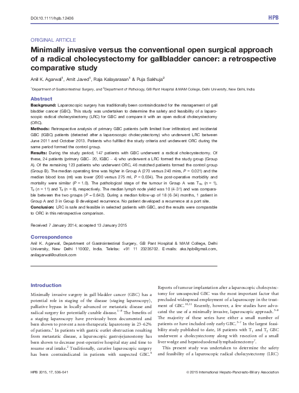 (PDF) Minimally invasive versus the conventional open surgical approach ...