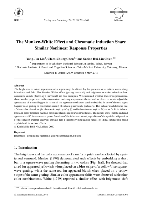(PDF) The munker-white effect and chromatic induction share similar ...