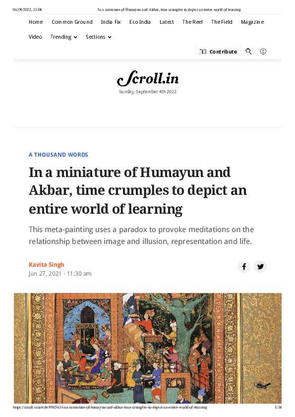 (PDF) In a miniature of Humayun and Akbar, time crumples to depict an ...