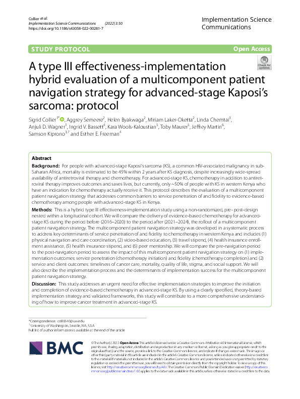 (PDF) A type III effectiveness-implementation hybrid evaluation of a ...
