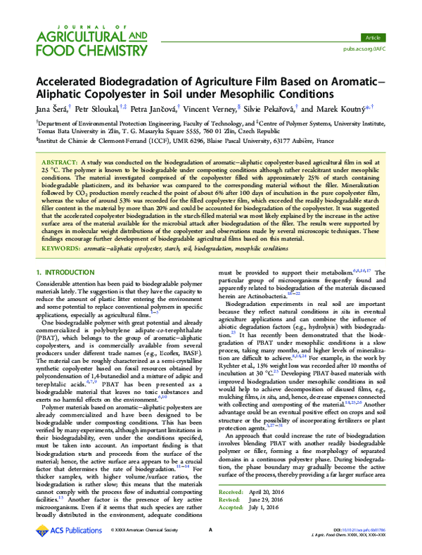 (PDF) Accelerated Biodegradation of Agriculture Film Based on Aromatic ...