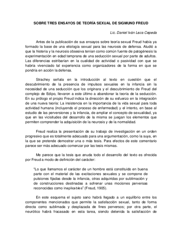 (PDF) SOBRE TRES ENSAYOS DE TEORÍA SEXUAL DE SIGMUND FREUD
