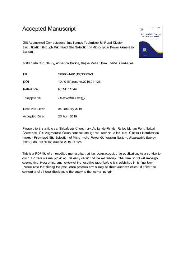 (PDF) GIS augmented computational intelligence technique for rural cluster electrification ...