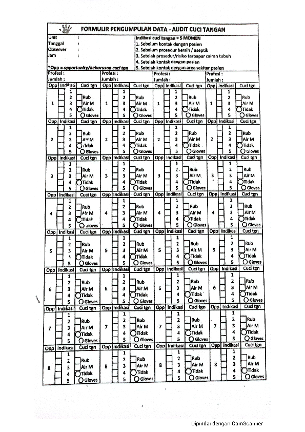(PDF) Form observasi Cuci tangan