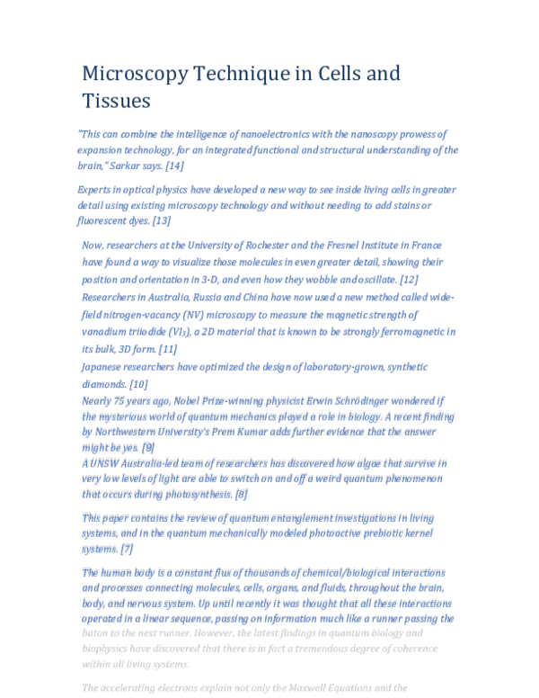 (PDF) Microscopy Technique in Cells and Tissues