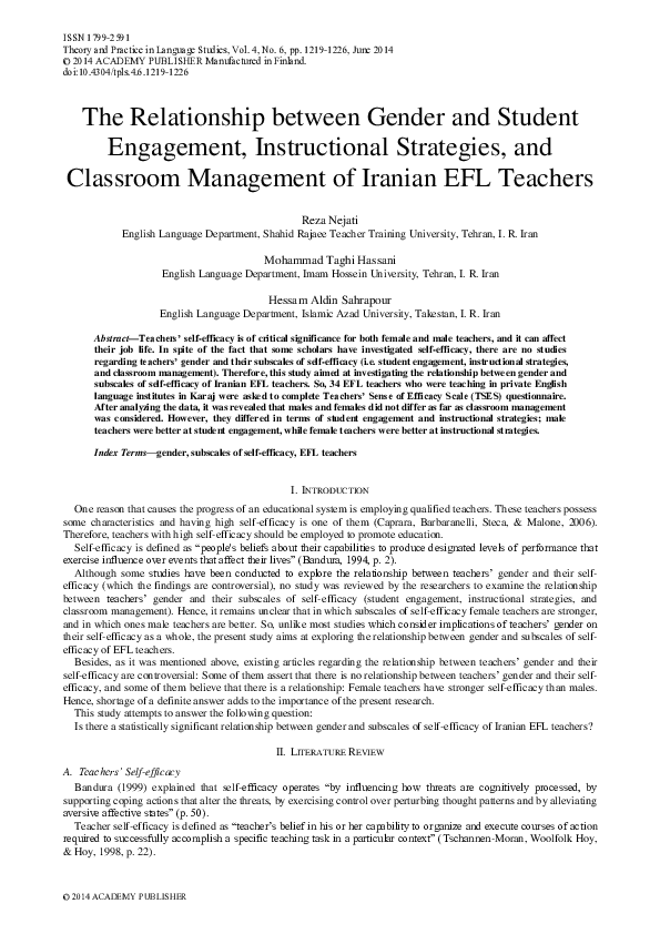 (PDF) The Relationship between Gender and Student Engagement ...