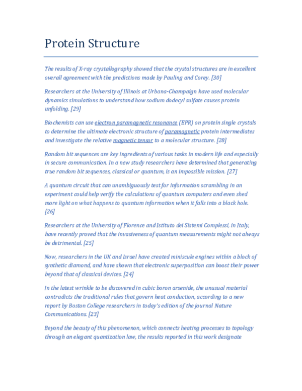 (PDF) Protein Structure