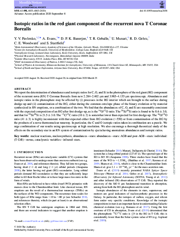 (PDF) Isotopic ratios in the red giant component of the recurrent nova ...