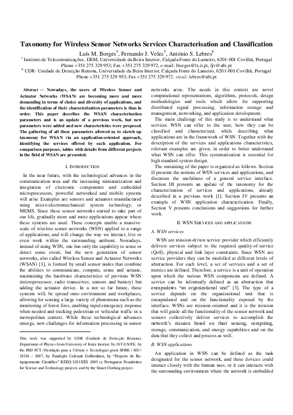 (PDF) Taxonomy for Wireless Sensor Networks Services Characterisation ...