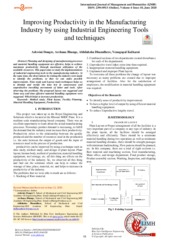 (PDF) Improving Productivity in the Manufacturing Industry by using ...