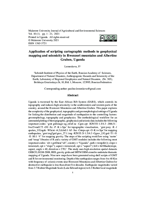 Pdf Application Of Scripting Cartographic Methods To Geophysical Mapping And Seismicity In