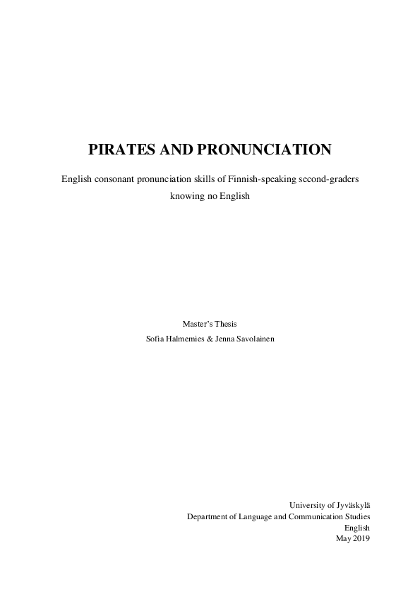 (PDF) Pirates and pronunciation : English consonant production skills ...