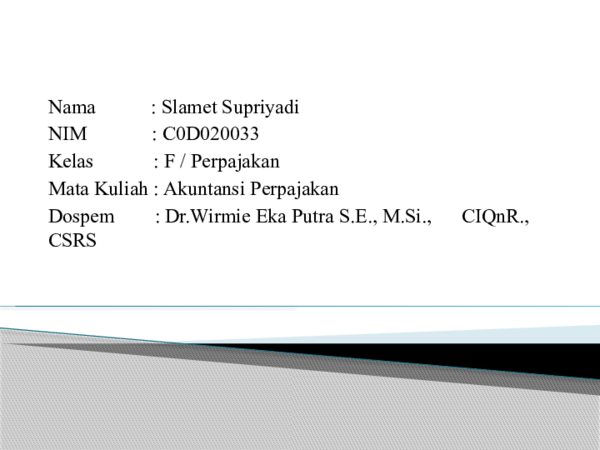 (PPT) Ppt APJ Slamet Supriyadi Konsep Pembukuan Didalam Akuntansi Pajak