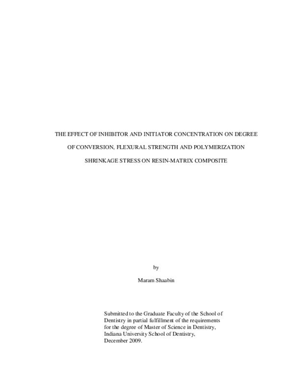 (PDF) The effect of inhibitor and initiator concentration on degree of ...