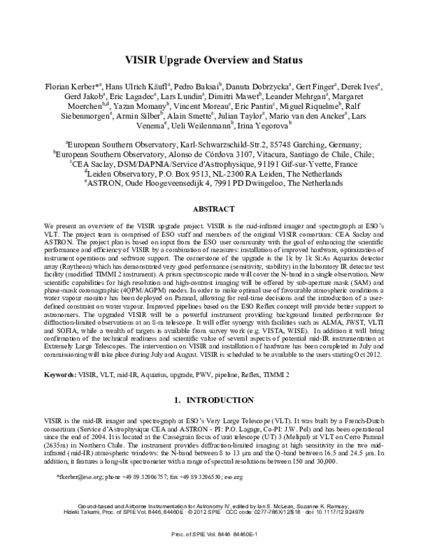 (PDF) VISIR upgrade overview and status | Derek Ives - Academia.edu