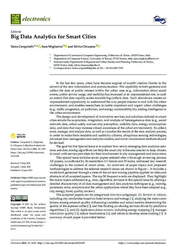 (PDF) Big Data Analytics for Smart Cities