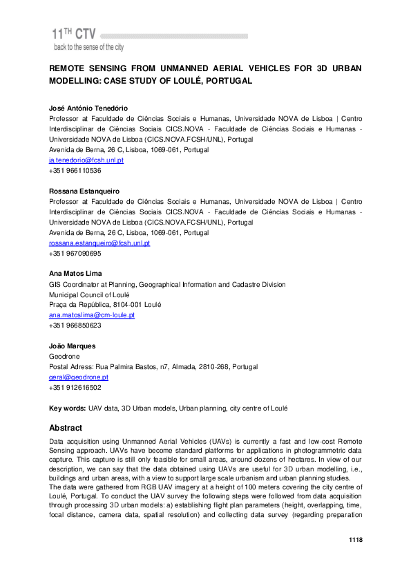 Pdf Remote Sensing From Unmanned Aerial Vehicles For 3d Urban Modelling