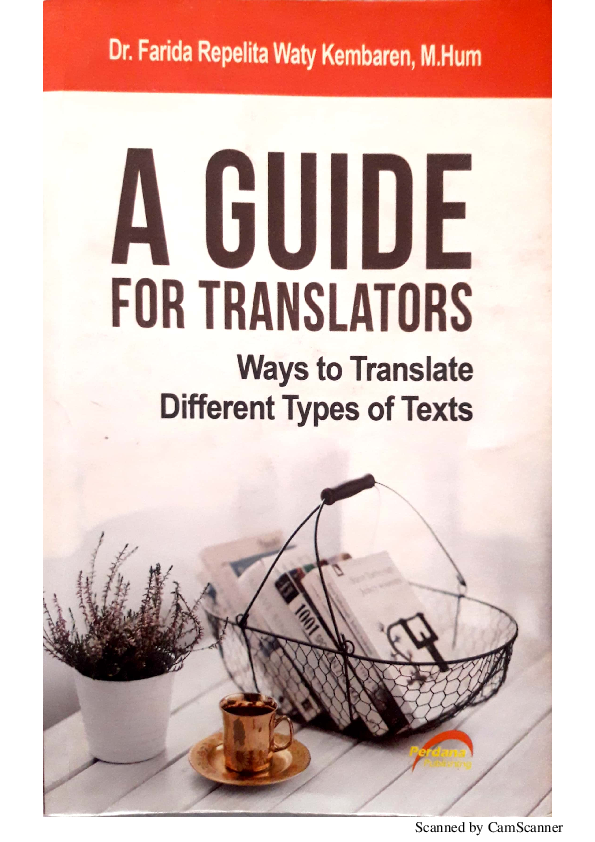 (PDF) A guide for translators Ways to translate different types of text