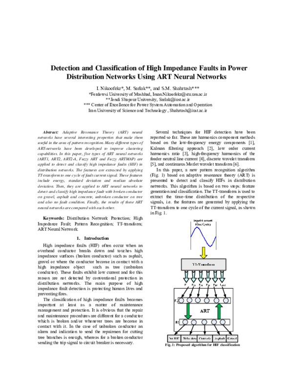 (PDF) Detection and classification of high impedance faults in power ...