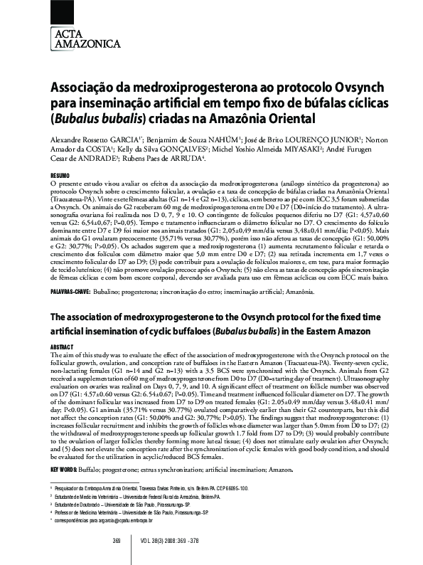 (PDF) Associação da medroxiprogesterona ao protocolo Ovsynch para ...