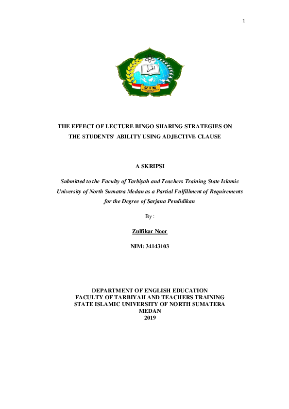(PDF) The Effect Of Lecture Bingo Game On The Students' Ability Using ...