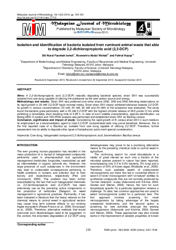 (PDF) Isolation and identification of bacteria isolated from ruminant ...