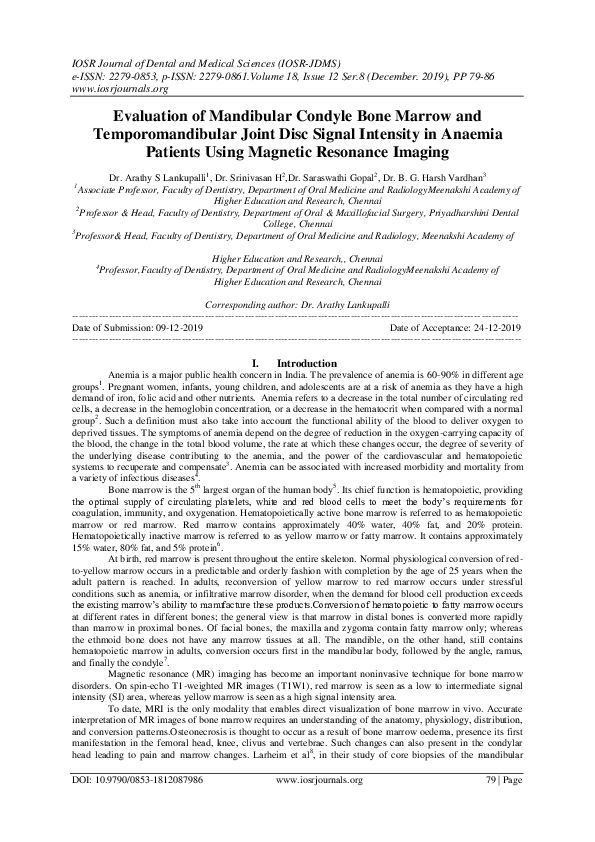 (PDF) Evaluation of Mandibular Condyle Bone Marrow and Temporomandibular Joint Disc Signal ...