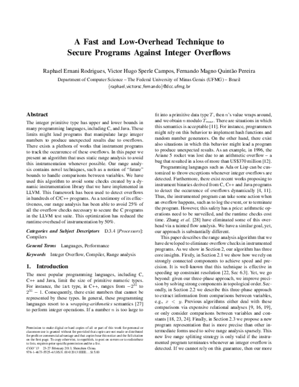 (PDF) A fast and low-overhead technique to secure programs against ... (PDF) A fast and low-overhead technique to secure programs against ...