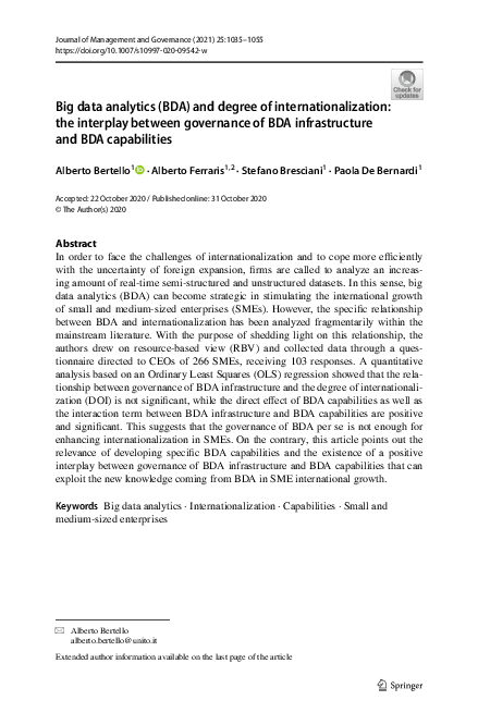(PDF) Big data analytics (BDA) and degree of internationalization: the interplay between ...
