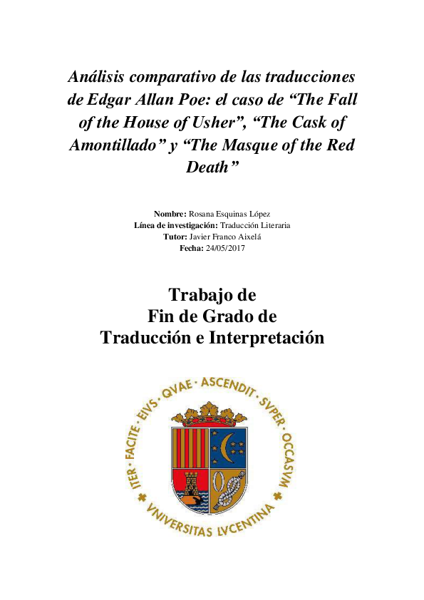 (PDF) Análisis comparativo de las traducciones de Edgar Allan Poe, el ...