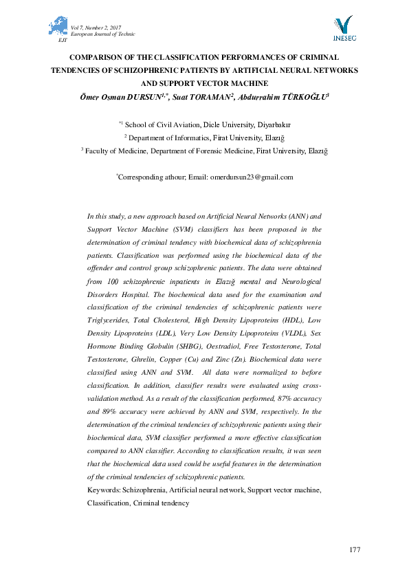 (PDF) Comparison of the Classification Performances of Criminal ...