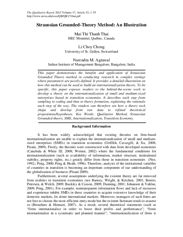 (PDF) Straussian Grounded-Theory Method: An Illustration