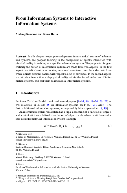 (PDF) From Information Systems to Interactive Information Systems