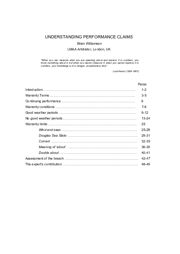(DOC) UNDERSTANDING PERFORMANCE CLAIMS