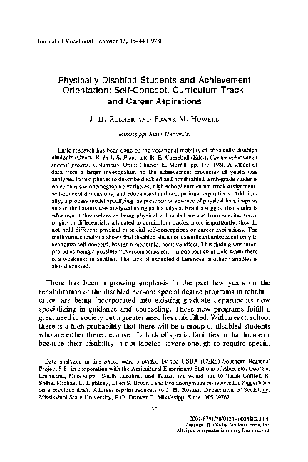 (PDF) Physically disabled students and achievement orientation: Self ...