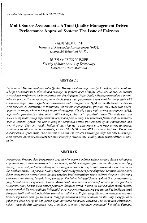 (PDF) Multi-Source Assessment - A Total Quality Management Driven Performance Appraisal System ...