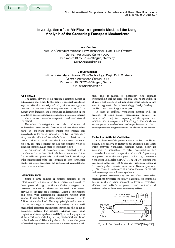 (PDF) Investigation of the Air Flow in a generic Model of the Lung ...
