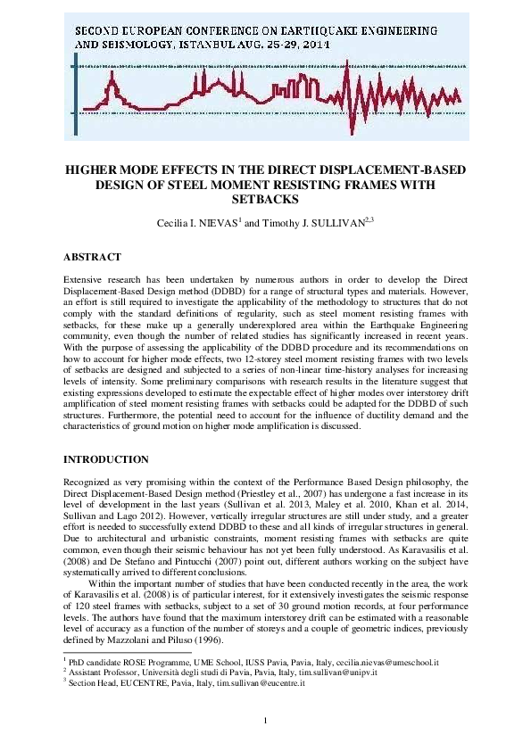 (PDF) Higher Mode Effects in the Direct Displacement-Based Design of ...