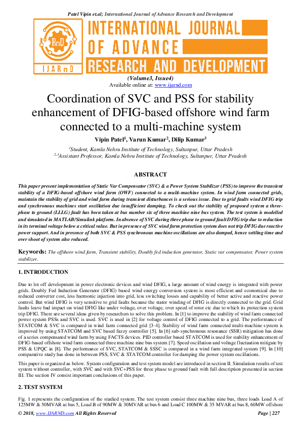 (PDF) Coordination of SVC and PSS for stability enhancement of DFIG ...