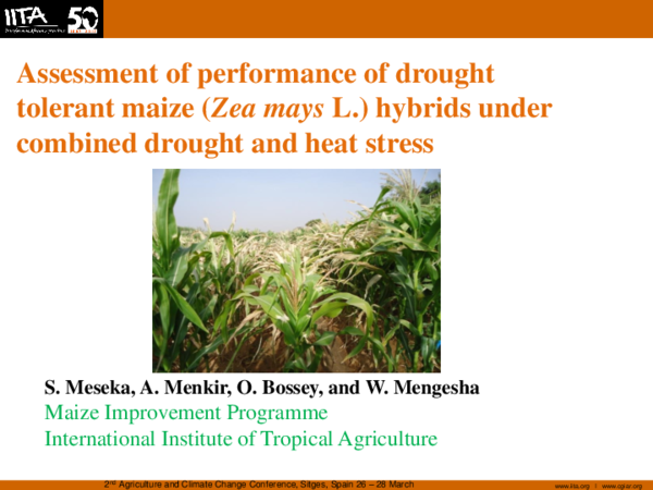 (PDF) Assessment of performance of drought tolerant maize (Zea mays L.) hybrids under combined ...