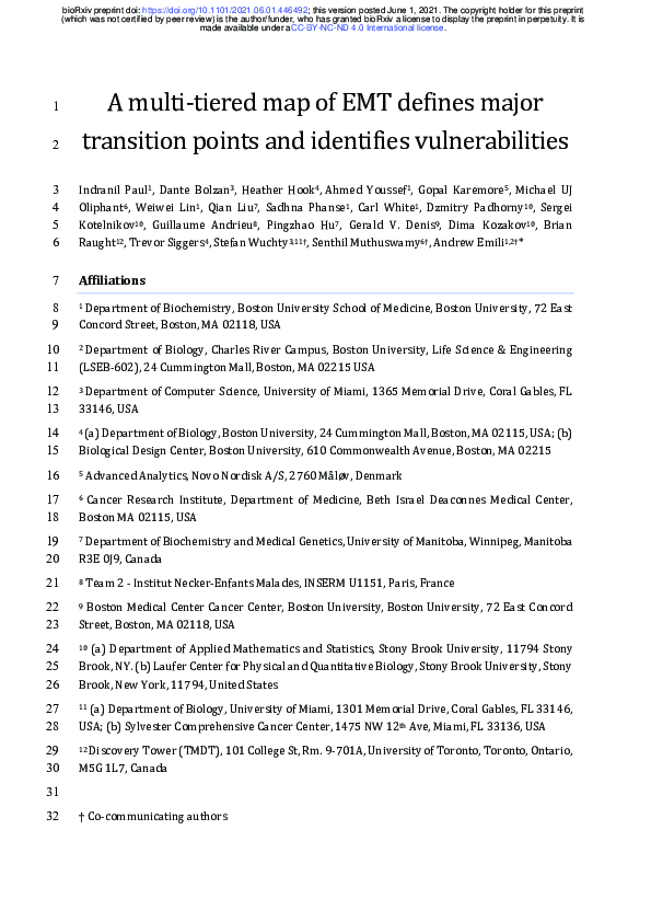 (PDF) A multi-tiered map of EMT defines major transition points and ...